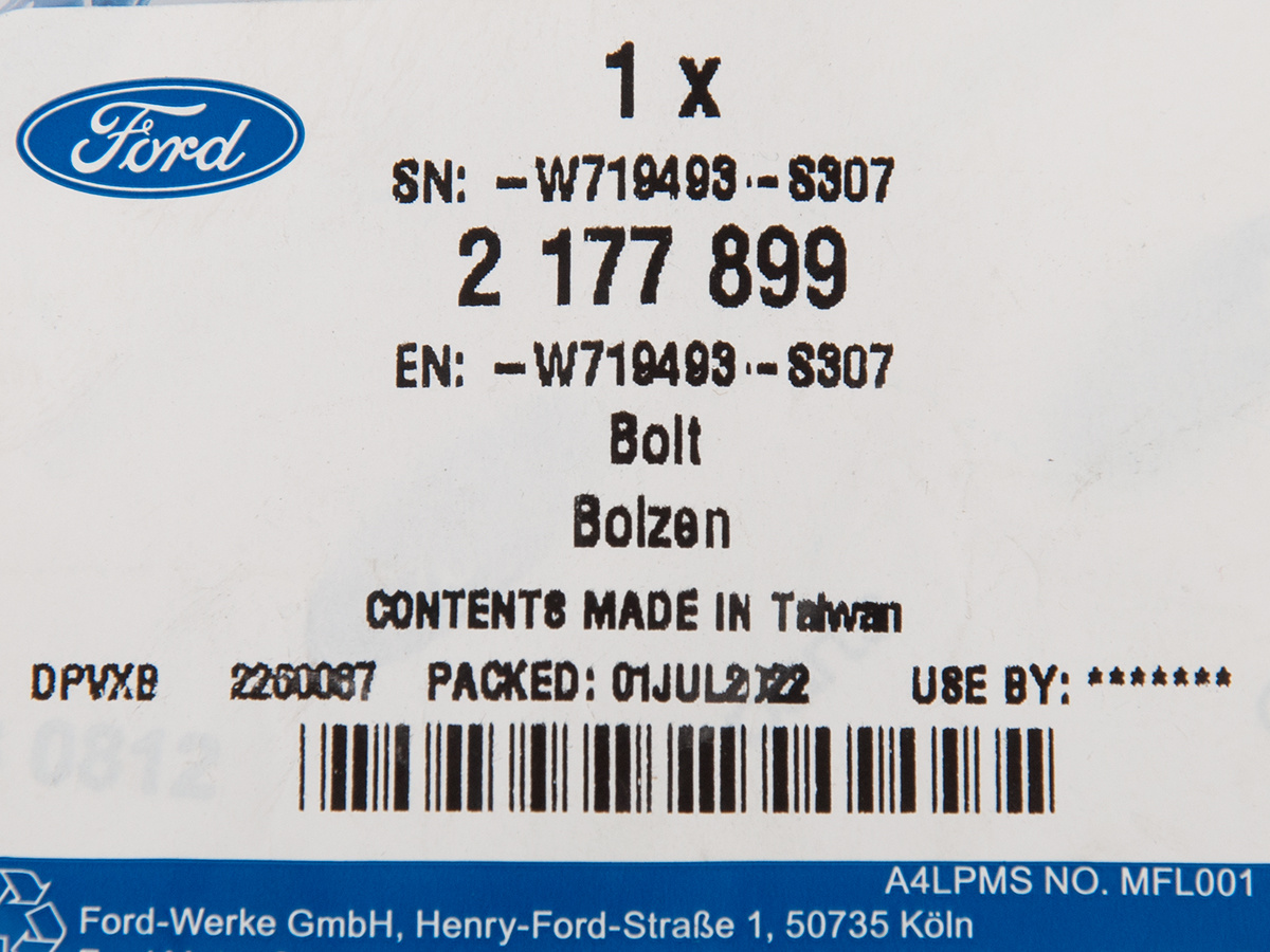 ŚRUBA BŁOTNIKA PRZEDNIEGO FORD RANGER 19- REDBACK | | Ford Original Parts