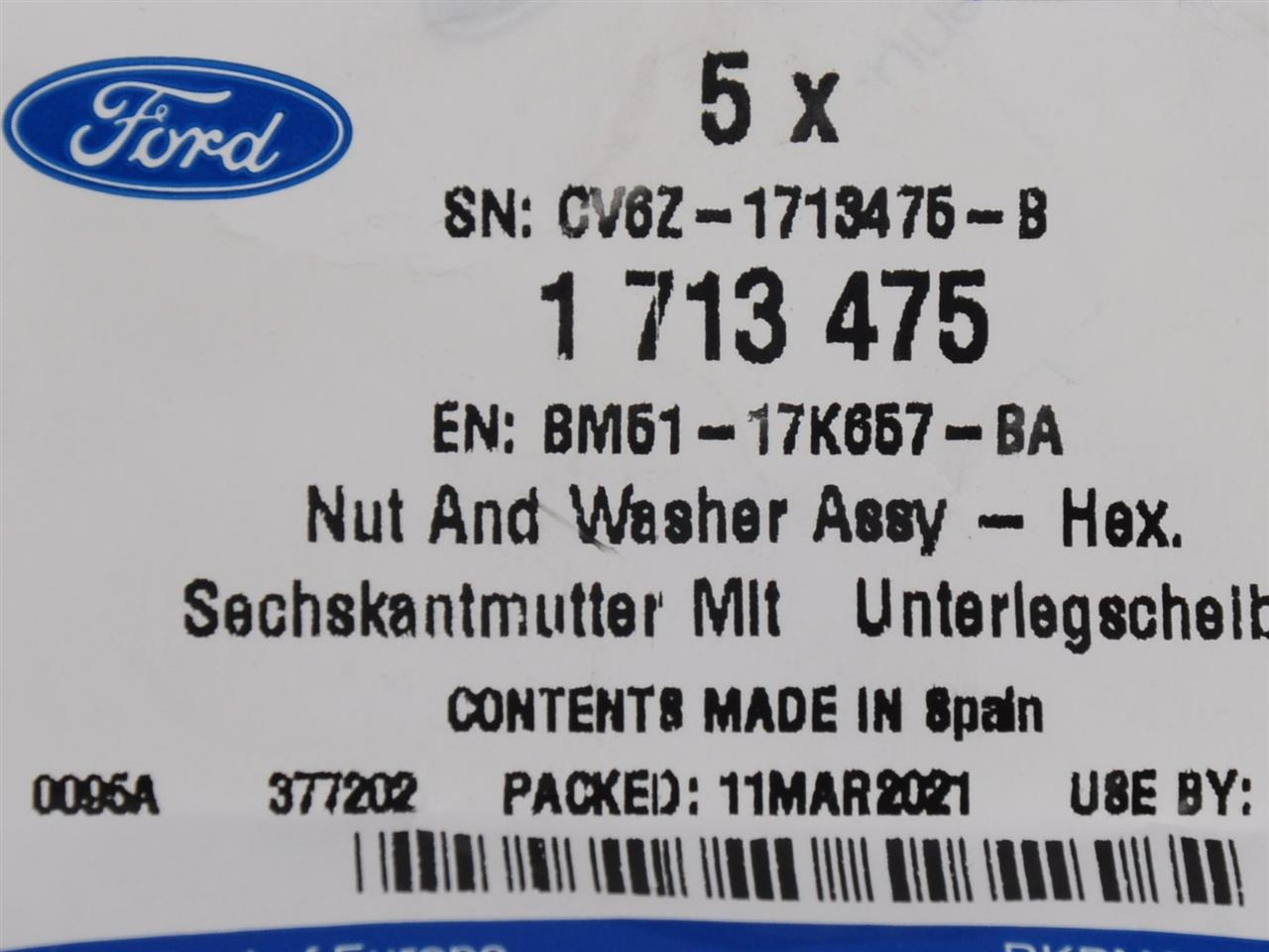 NAKRĘTKA SPINKA ZDERZAKA TYŁ TRANSIT 14- 19- _ 1713475 _ BM51-17K657-BA ...