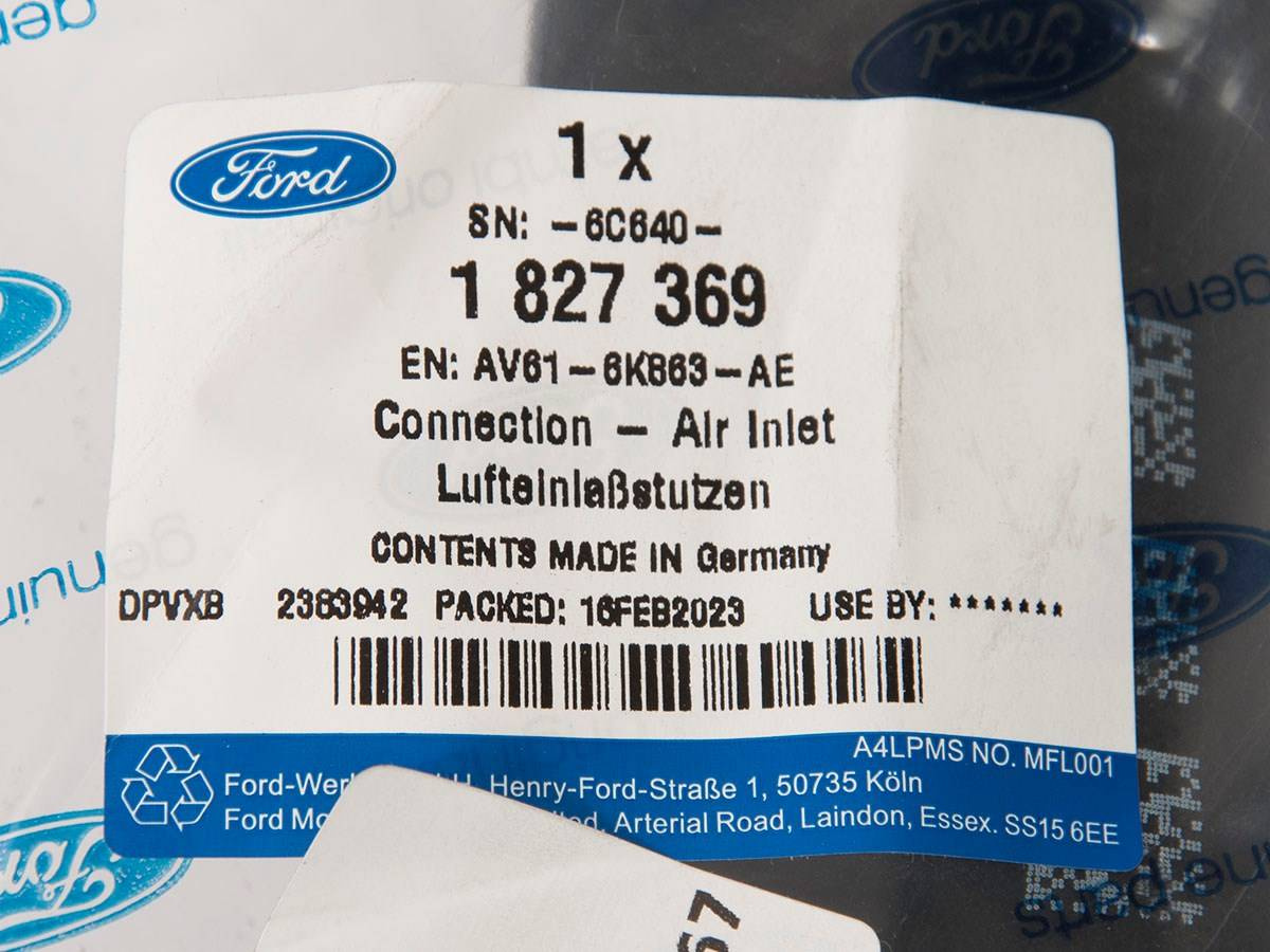 PRZEWÓD INTERCOOLERA 2,0 TDCI KUGA 12- FOCUS 11- _ 1827369 _ AV61-6K863 ...