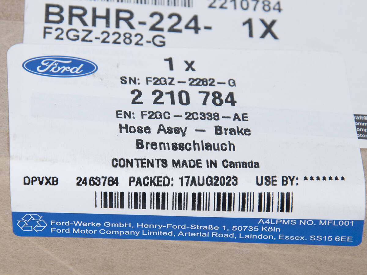 PRZEWÓD HAMULCOWY PRAWY TYŁ EDGE 15- BENZYNA _ 2210784 _ F2GC-2C338-AE ...