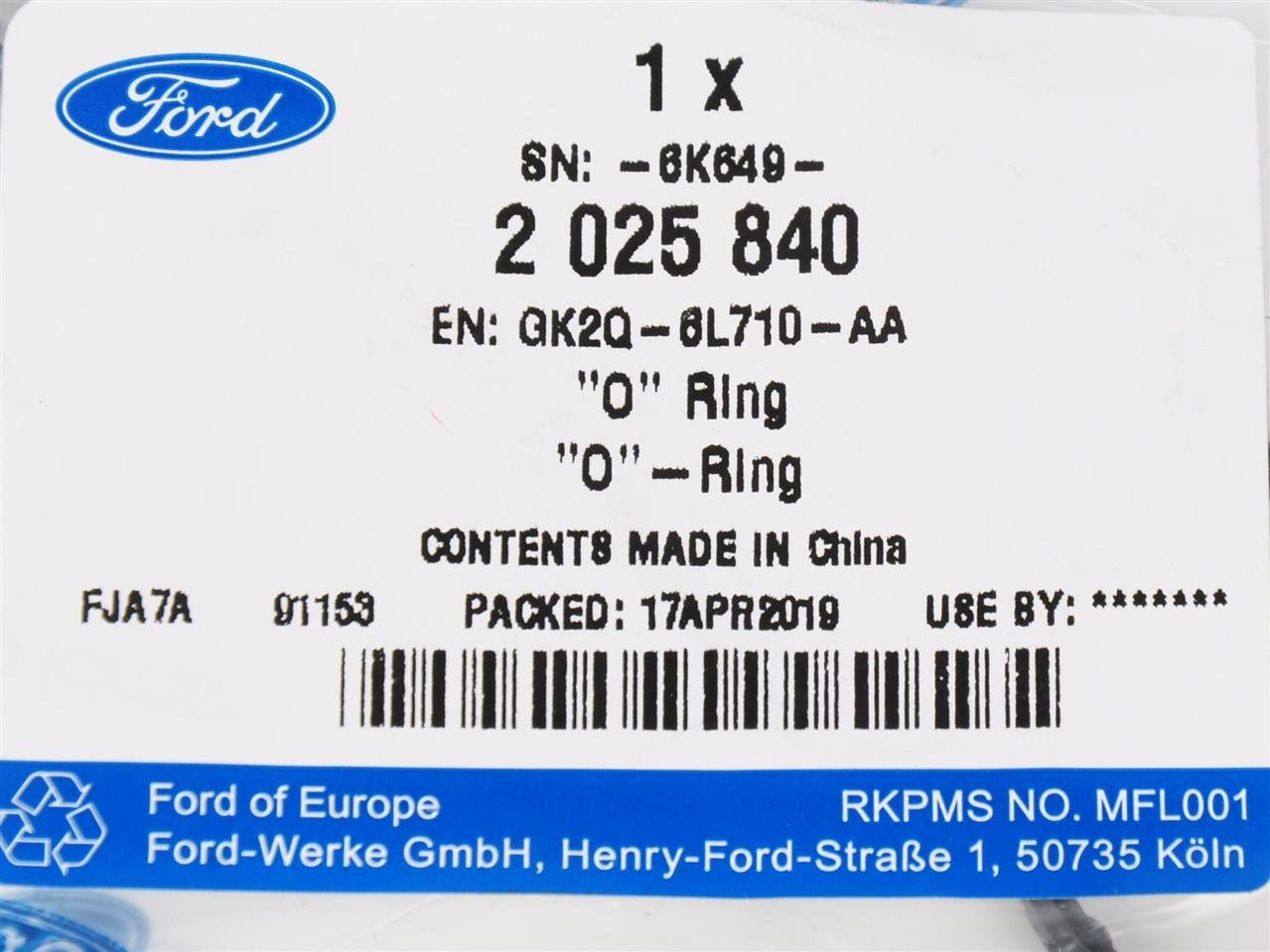 USZCZELKA CHŁODNICY OLEJU TRANSIT 14- CUSTOM 2,0 _ 2025840 _ GK2Q-6L710 ...