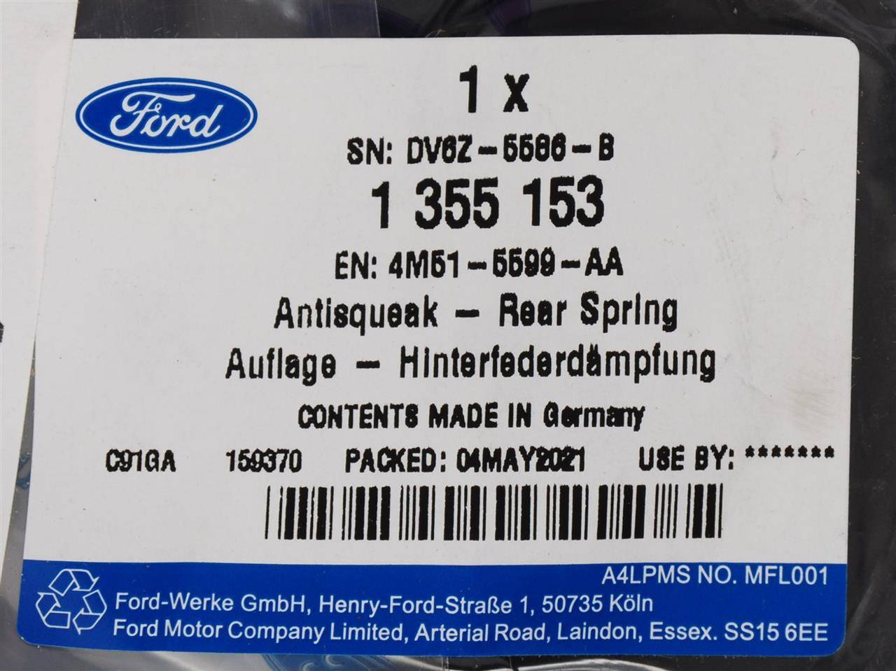 PODKŁADKA GUMOWA AMORTYZATORA TYŁ FOCUS KUGA _ 1355153 _ 4M51-5599-AA ...