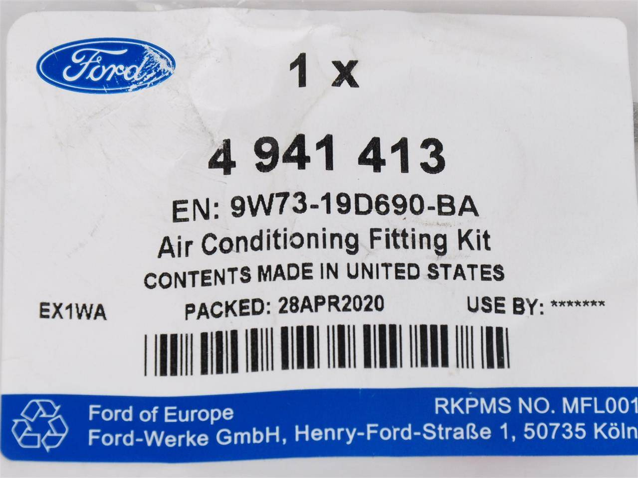 ZESTAW USZCZELEK KLIMATYZACJI FORD WIELE MODELI _ 4941413 _ 9W73-19D690 ...