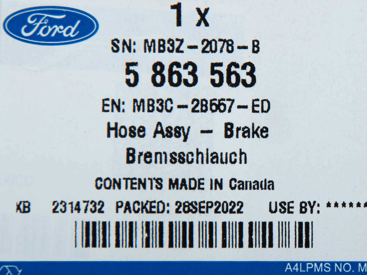 PRZEWÓD HAMULCOWY LEWY PRZEDNI BRONCO 22- FORD OE _ 5863563 _ MB3C ...