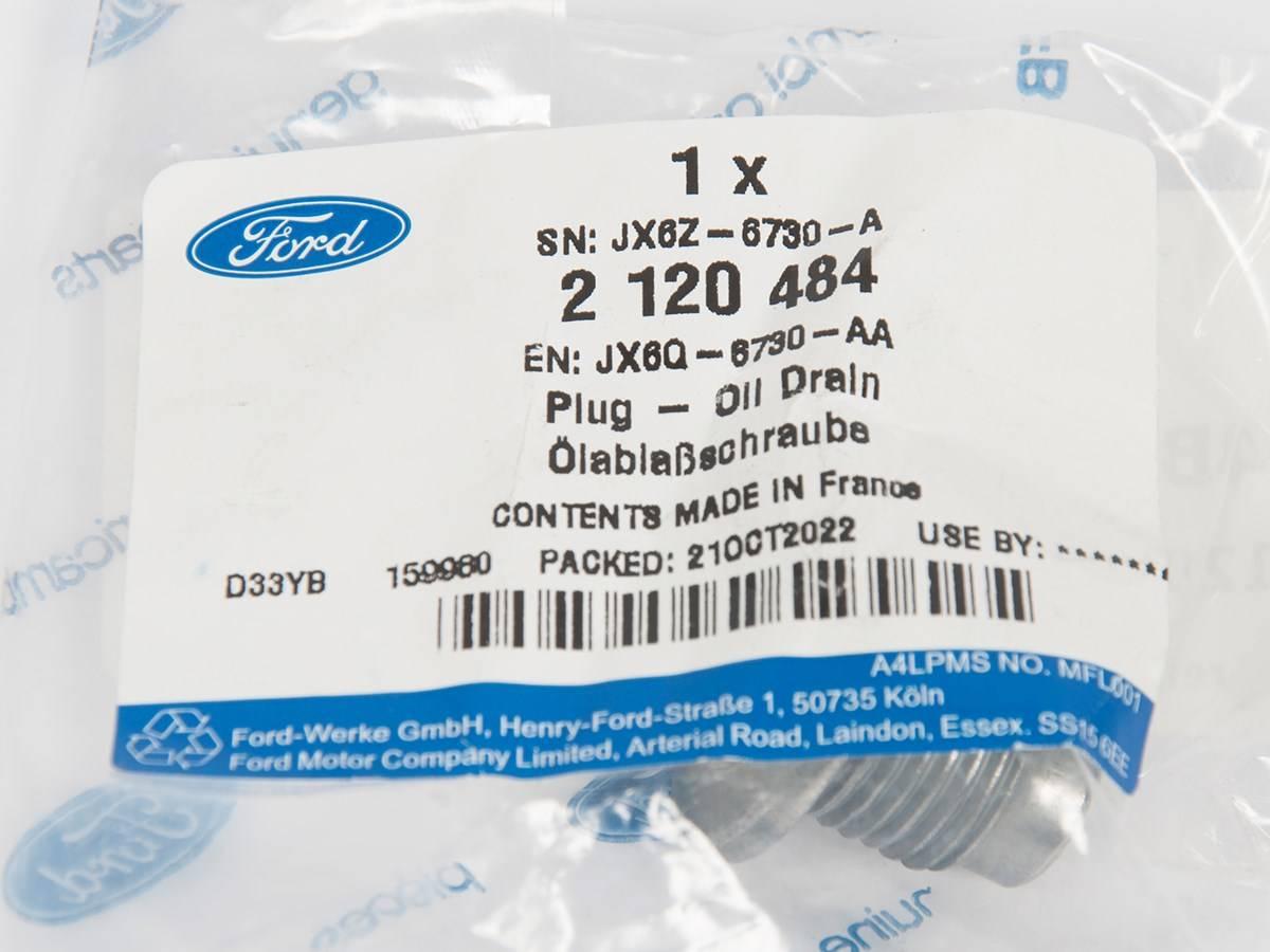 KOREK SPUSTOWY OLEJU 1,5 / 1,6 SOHC DIESEL FORD _ 2120484 _ JX6Q-6730 ...