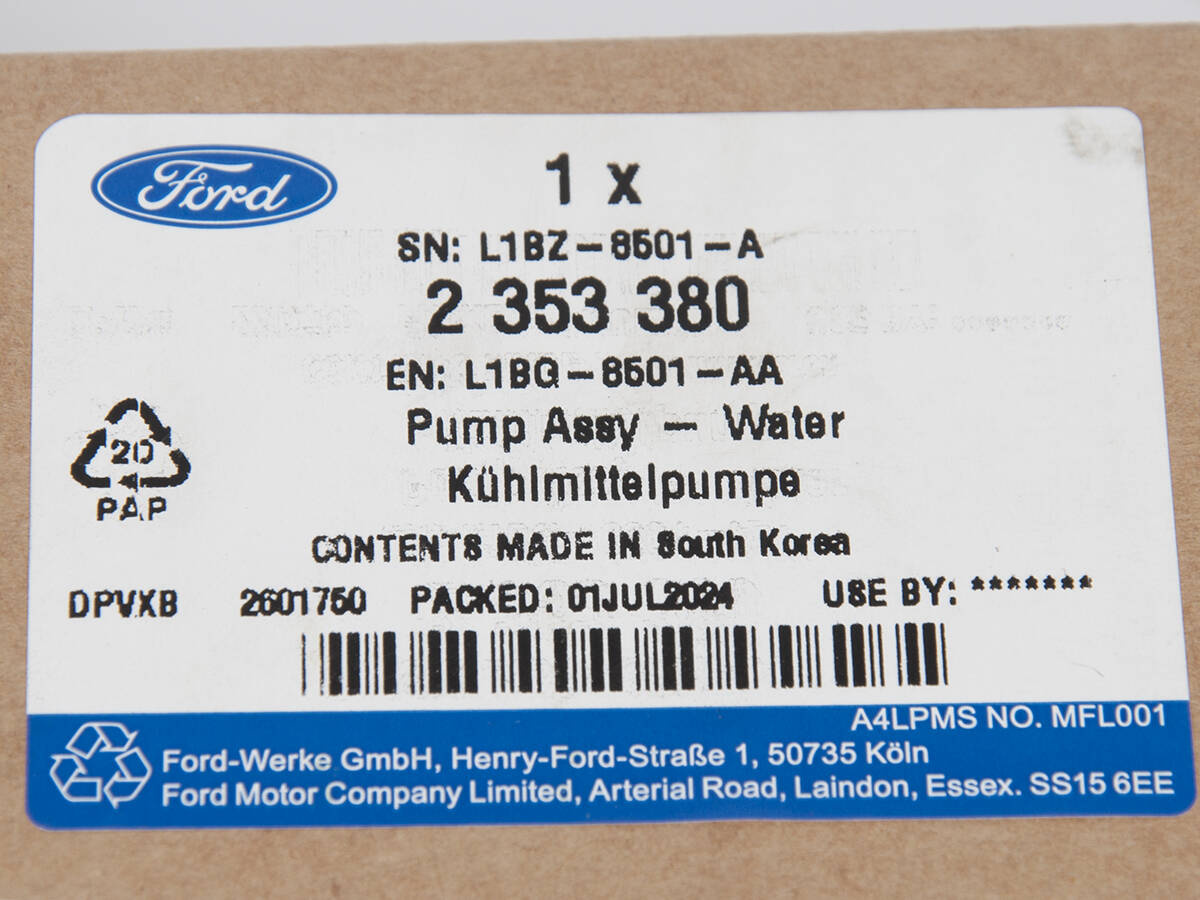 POMPA WODY PUMA 20- FOCUS 19- FIESTA 19- 1.0 EB _ 2353380 _ L1BG-8501 ...