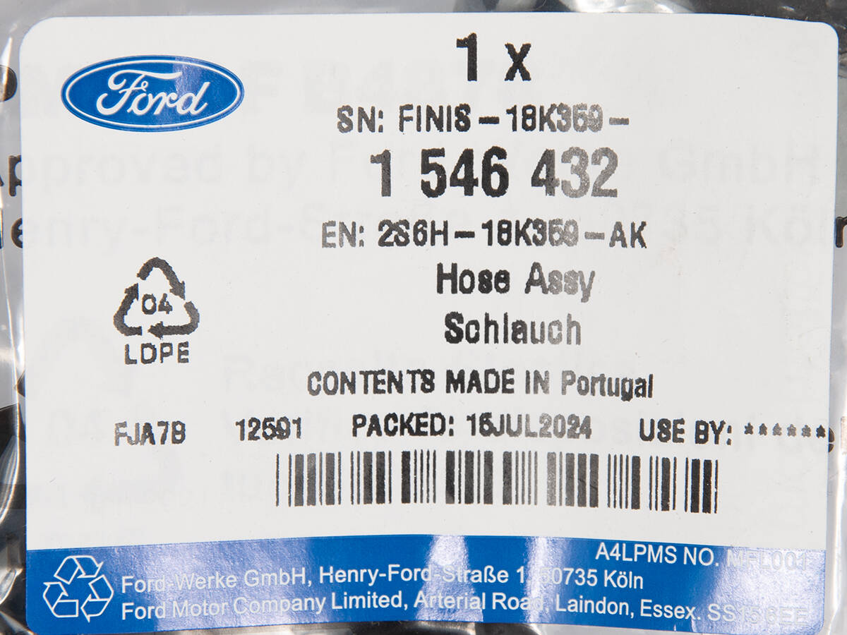 PRZEWÓD NAGRZEWNICY FIESTA/FUSION 01-12 BENZYNA _ 1546432 _ 2S6H-18K359 ...