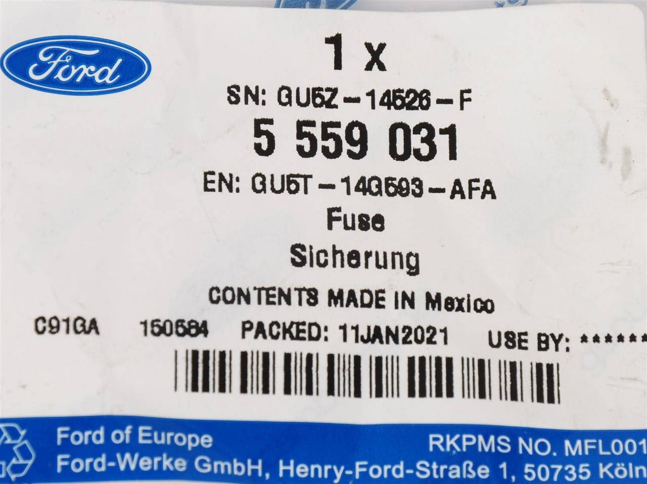 BEZPIECZNIK 32V /20 AMP NIEBIESKI FORD OE _ 5559031 _ GU5T-14G593-AFA ...