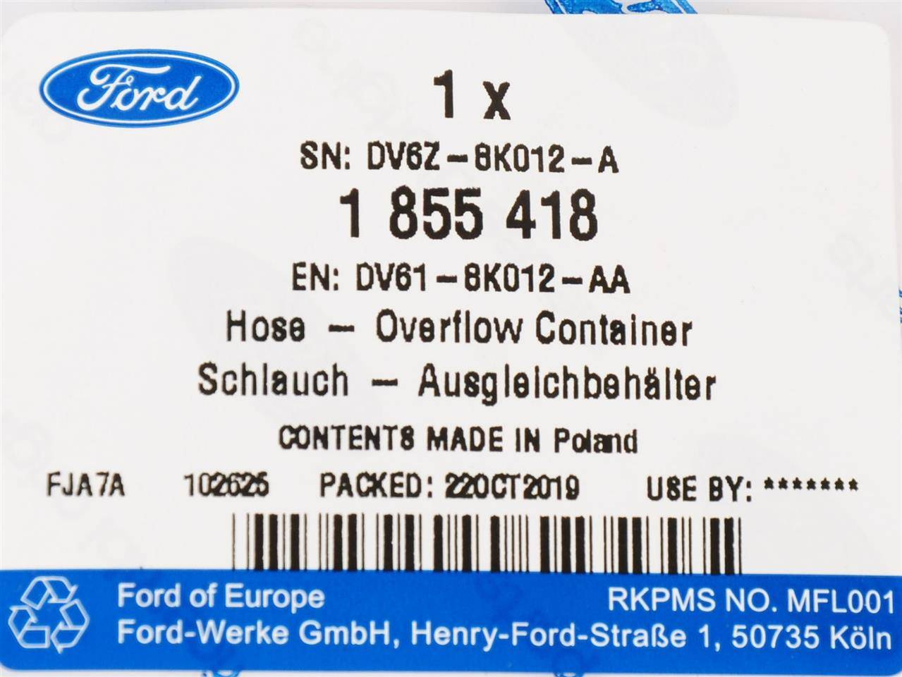 PRZEWÓD ZBIORNICZKA WYRÓWNAWCZEGO 1.0 EB _ 1855418 _ DV61-8K012-AA ...