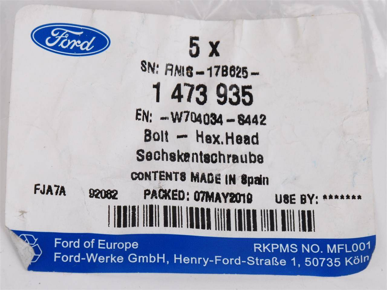 ŚRUBA M10 X 51MM SWORZNIA WAHACZA FIESTA/FUSION _ 1473935 _ W704034 ...