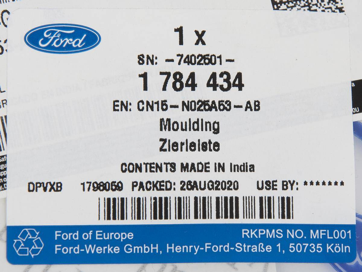 NAKLEJKA LEWA SŁUPEK ''A'' ECOSPORT 13- _ 1784434 _ CN15-N025A53-AB ...