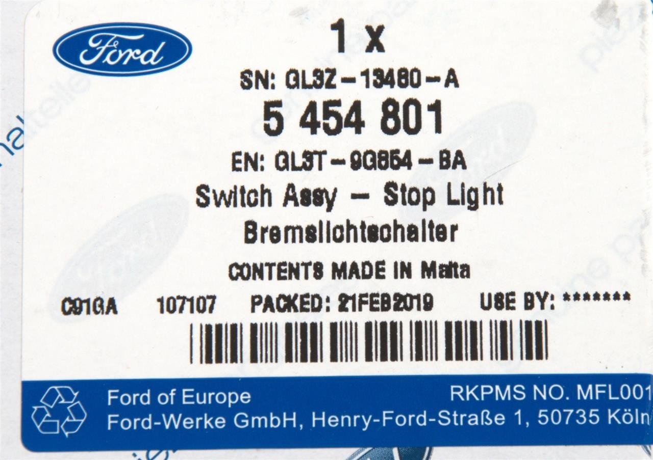 WŁĄCZNIK ŚWIATEŁ STOP FORD OE WIELE MODELI _ 5454801 _ GL3T-9G854-BA ...