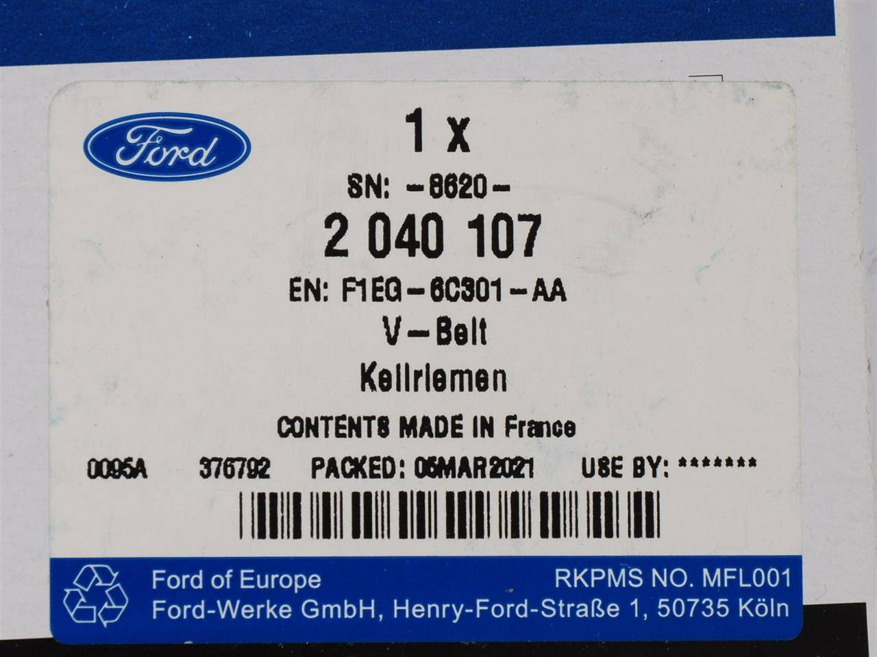 PASEK KLINOWY 1.5 EB FOCUS 16- C-MAX 16- KUGA 16- _ 2040107 _ F1EG ...