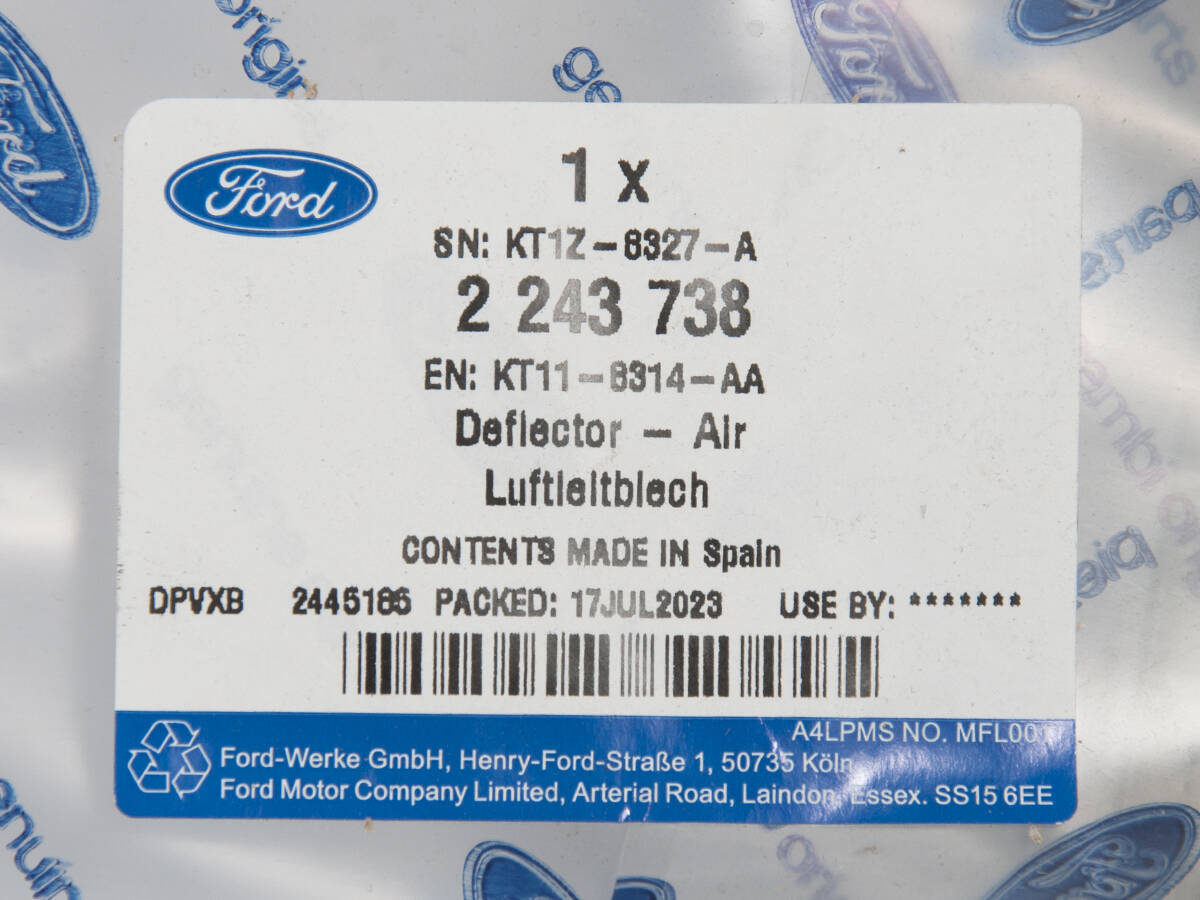 KIEROWNICA POWIETRZA DOLNA FORD CONNECT 18- OE _ 2243738 _ KT11-8314-AA ...