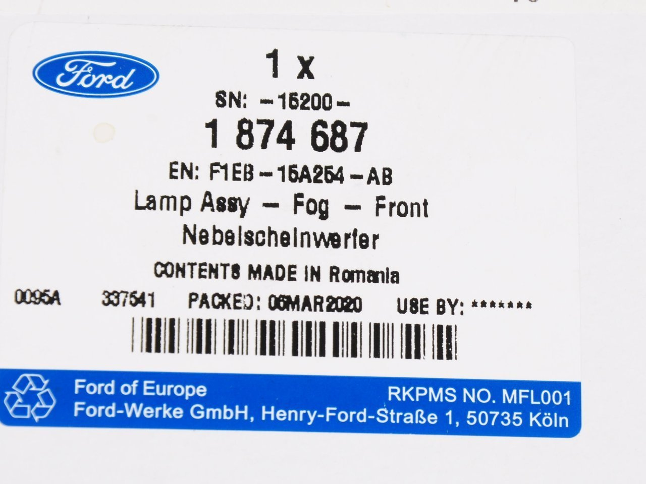 HALOGEN PRAWY FIESTA 17- FOCUS 14- MONDEO 14- _ 1874687 _ F1EB-15A254 ...