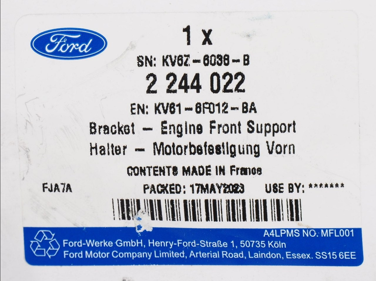 PODUSZKA SILNIKA TRANSIT/TOURNEO CONNECT 18- _ 2244022 _ KV61-6F012-BA ...