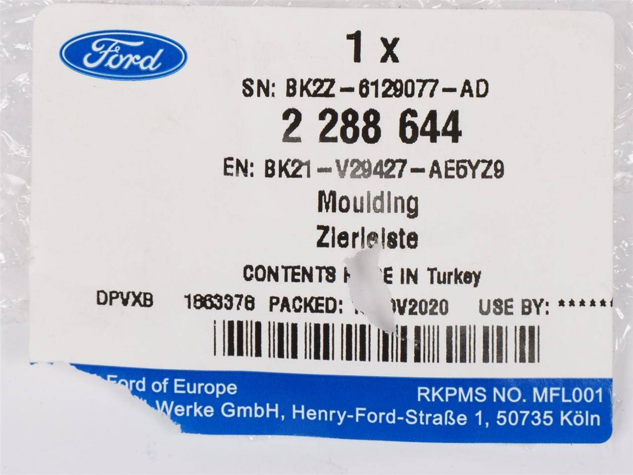 LISTWA ŚRODKOWA LEWA CUSTOM 18- CARBON BLACK _ 2288644 _ BK21-V29427 ...