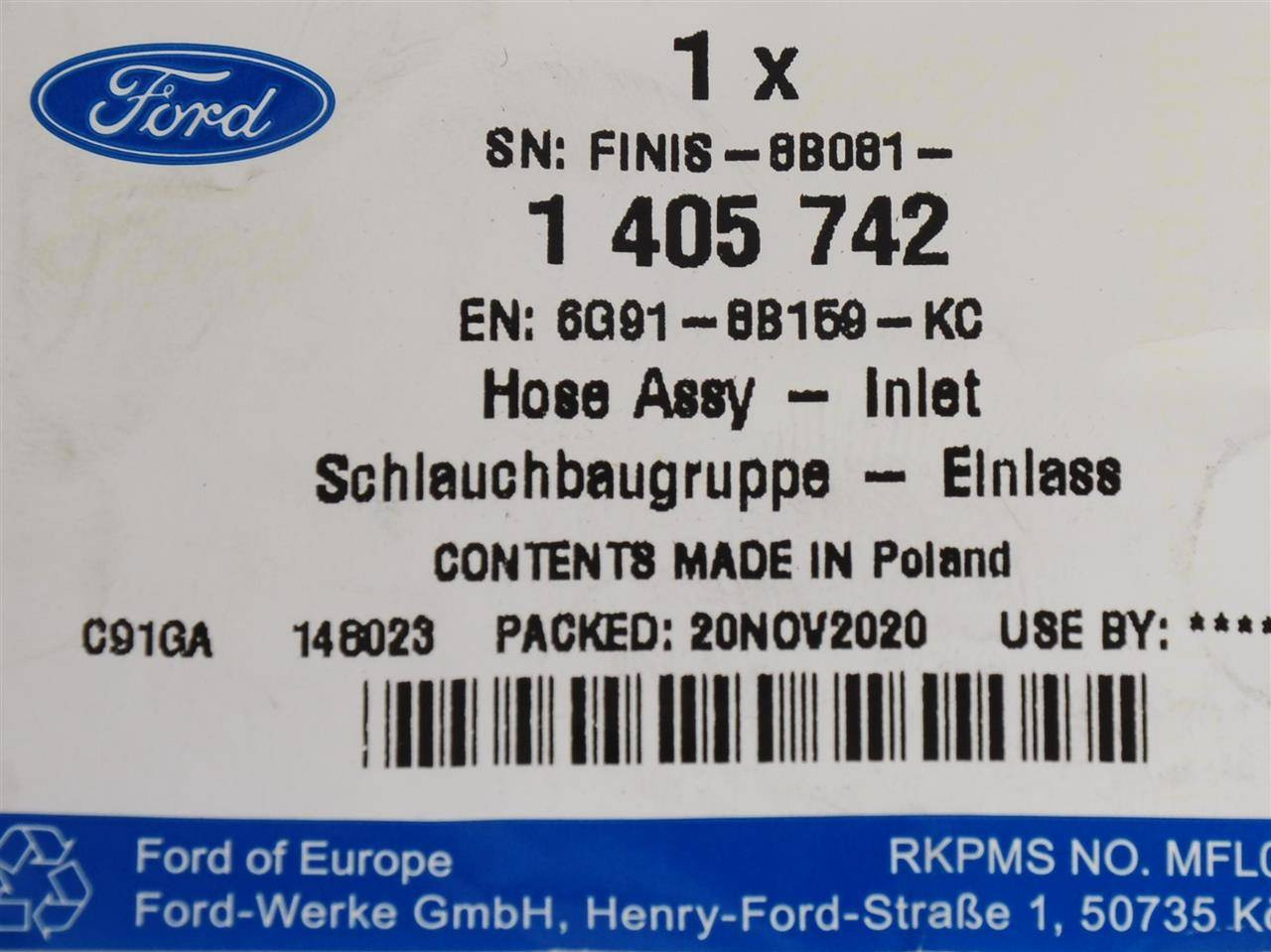 PRZEWÓD UKŁADU CHŁODZENIA S-MAX /GALAXY MONDEO _ 1405742 _ 6G91-8B159 ...