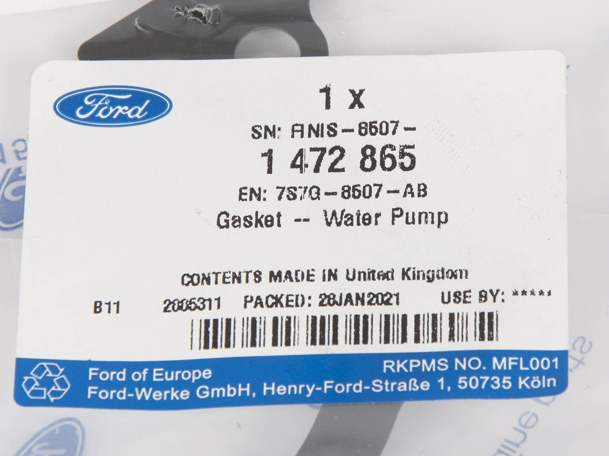 USZCZELKA POMPA WODY FORD FIESTA FOCUS 1.5/1.6 EB _ 1472865 _ 7S7G-8507 ...