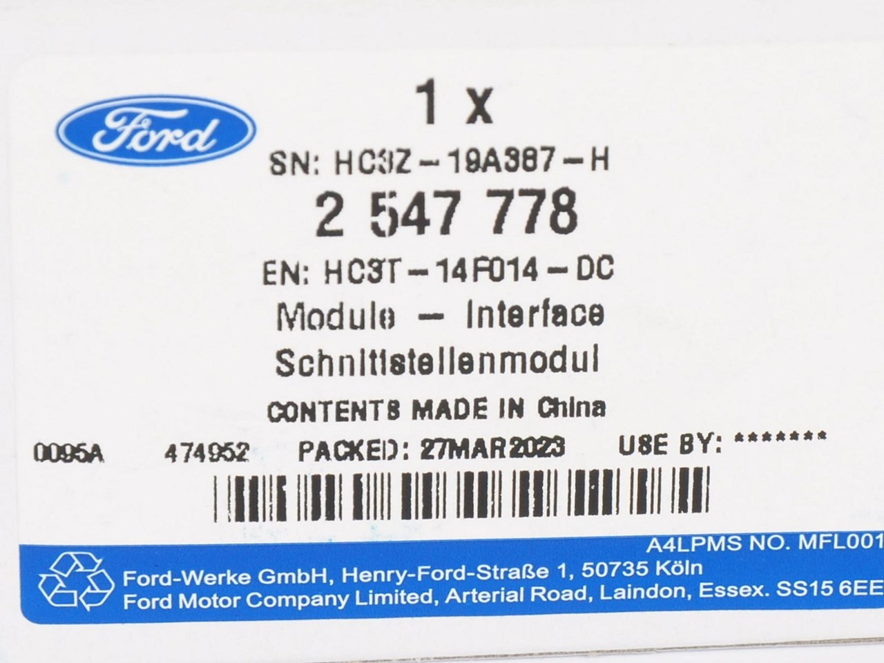 GNIAZDO PORT 2 X USB ECOSPORT 17- MONDEO 20- _ 2547778 _ HC3T-14F014-DC ...