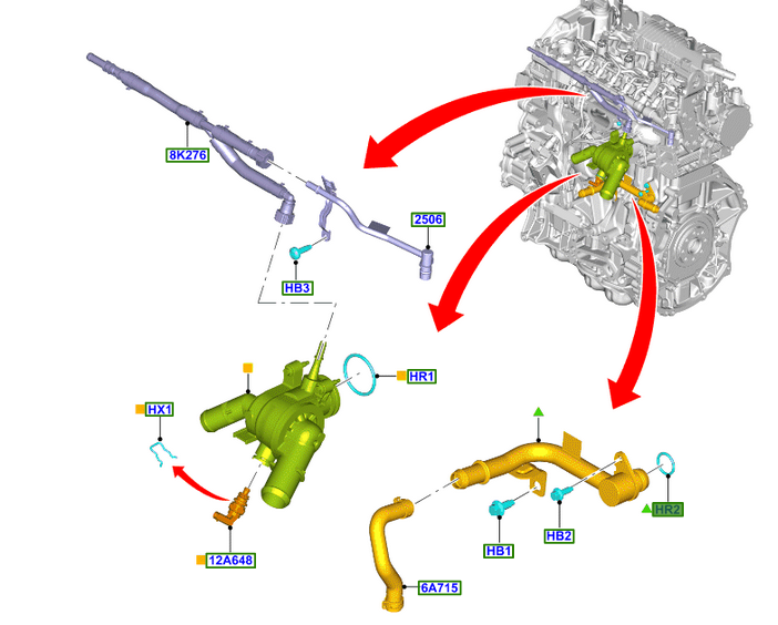 USZCZELKA ZŁĄCZA WODY TRANSIT 19- MONDEO 19- _ 2013852 _ GK2Q-8527-CA ...