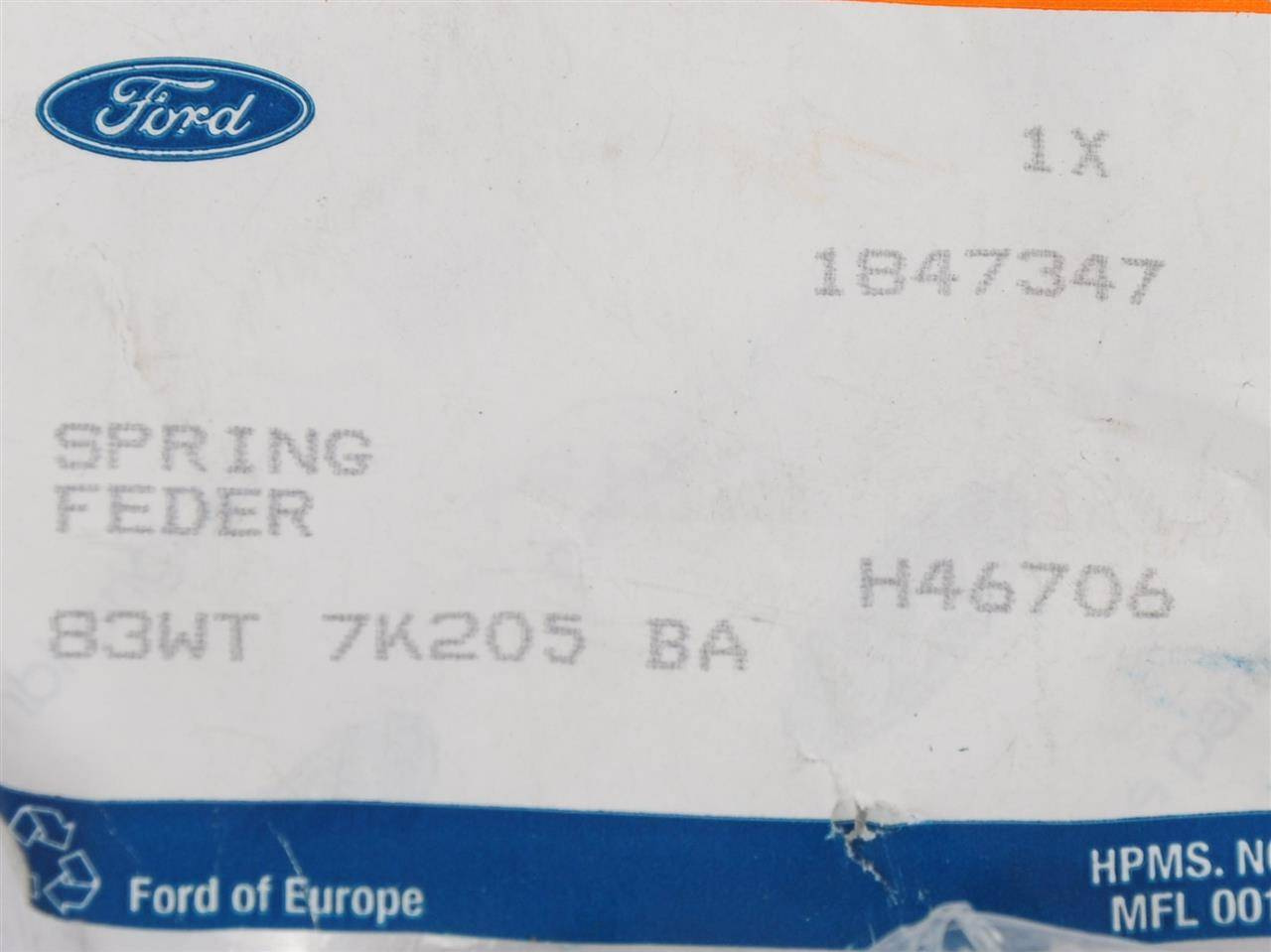 SPRĘŻYNA STABILIZUJĄCA DRĄŻEK ZMIANY BIEGÓW FORD _ 1847347 _ 83WT-7K205 ...