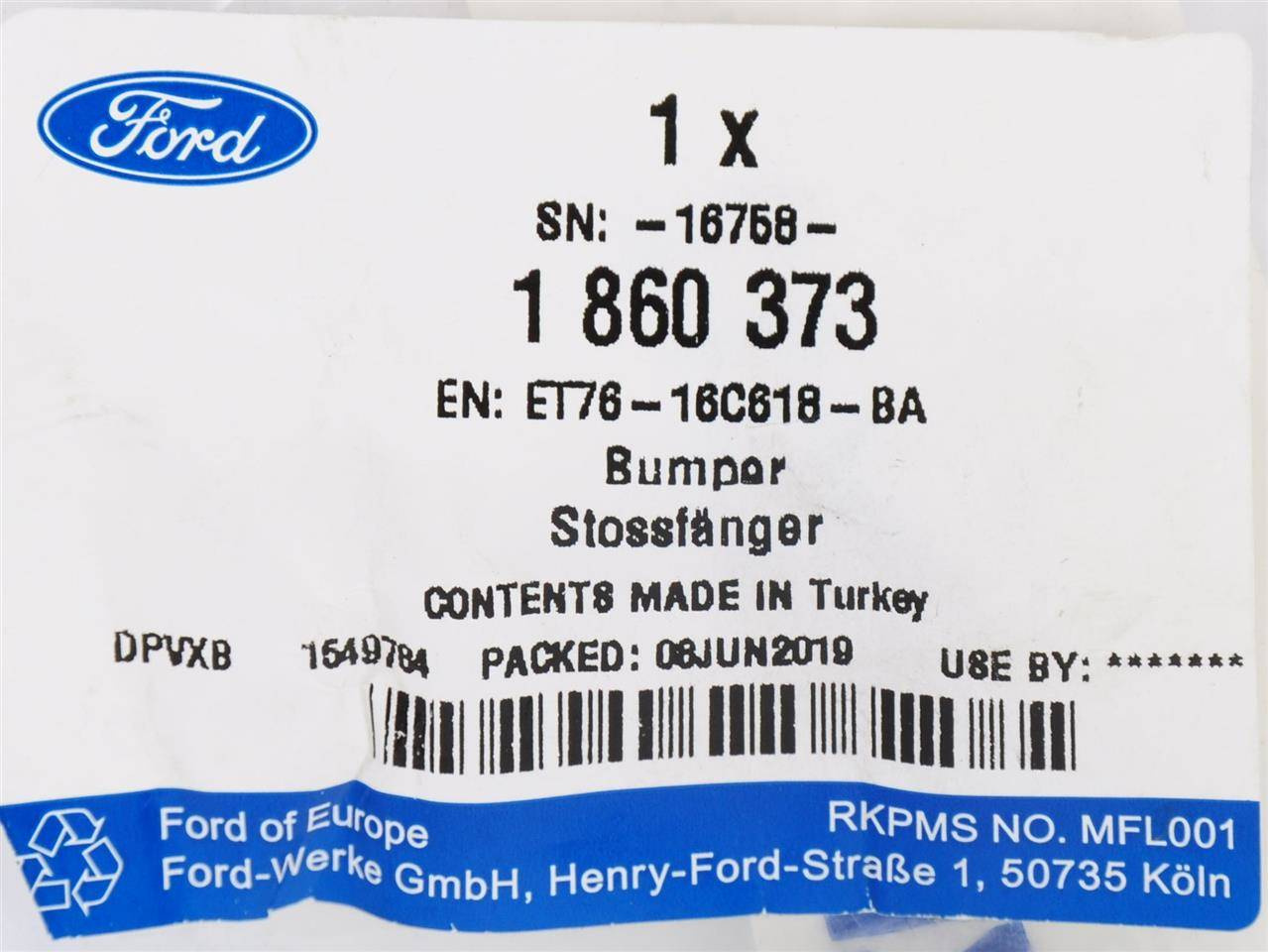 ODBÓJ MASKI TRANSIT/TOURNEO COURIER 14- _ 1860373 _ ET76-16C618-BA ...