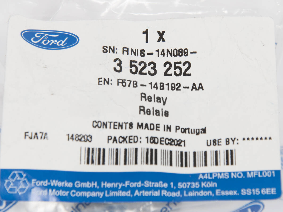 PRZEKAŹNIK 20 AMP MONDEO 07- C-MAX ENERGI 14- _ 3523252 _ F57B-14B192 ...