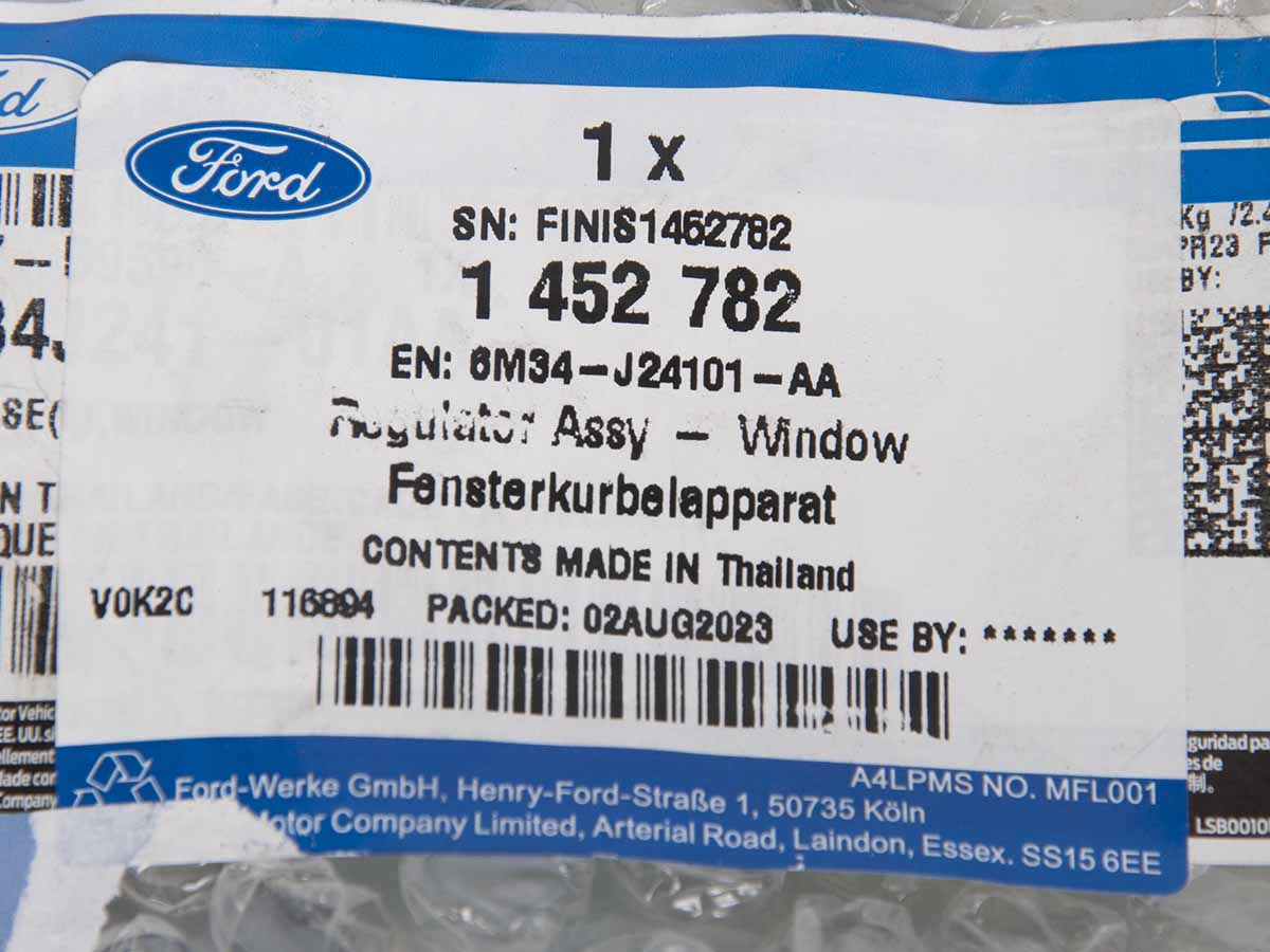 MECHANIZM OPUSZCZANIA SZYBY LEWY PRZÓD RANGER 06- _ 1452782 _ 6M34 ...