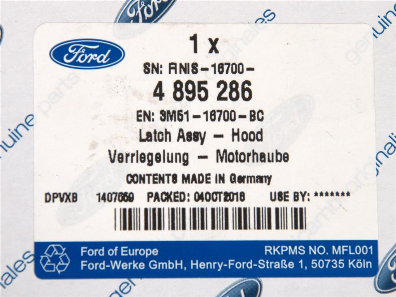 ZAMEK MASKI C-MAX 2007-10 FOCUS MK2 / FL KUGA MK1 _ 4895286 _ 3M51 ...