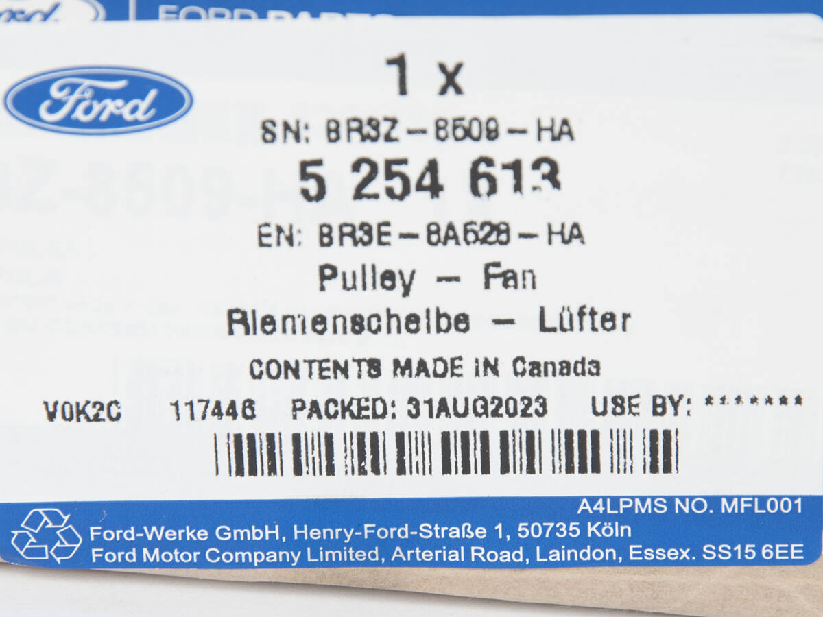 KOŁO PASOWE POMPY WODY MUSTANG 15- 17- 24- 5.0 V8 _ 5254613 _ BR3E ...