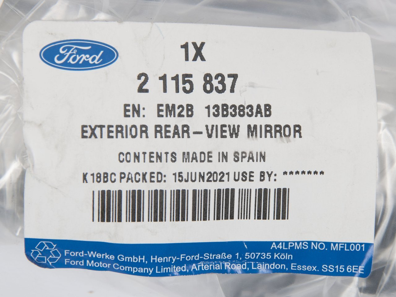 KIERUNKOWSKAZ LUSTERKA PRAWY EDGE 2015- /18- UE _ 2115837 _ EM2B-13B383 ...