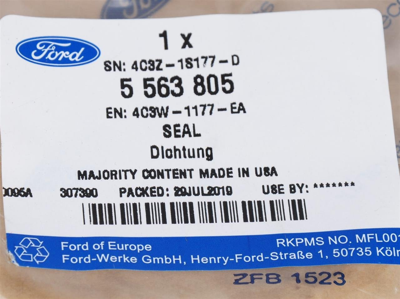 USZCZELNIACZ PÓŁOSI TYLNEJ TRANSIT 14- 19- _ 5563805 _ 4C3W-1177-EA ...