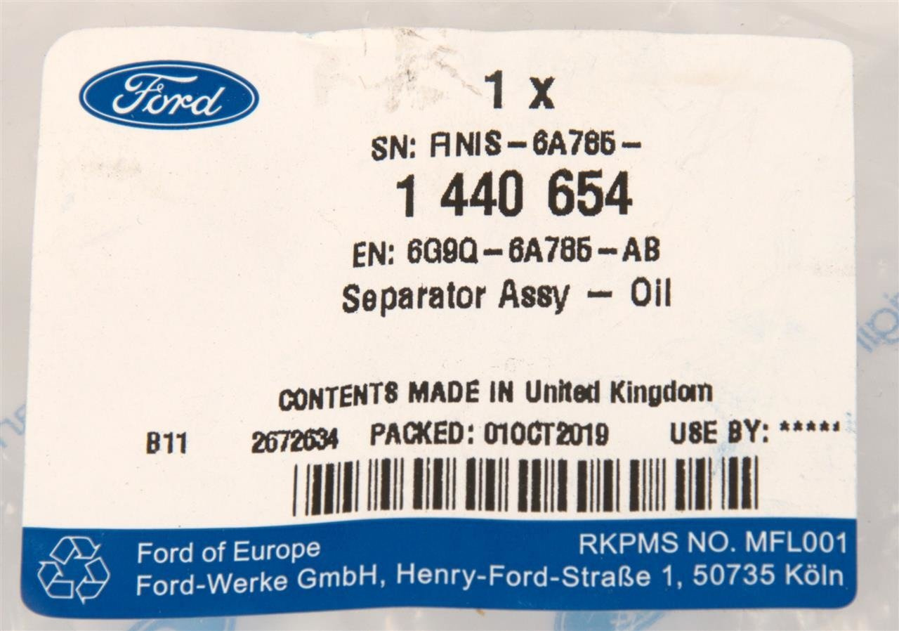 SEPARATOR OLEJU ODMA SILNIKA 1,8 DIESEL LYNX FORD _ 1440654 _ 6G9Q ...