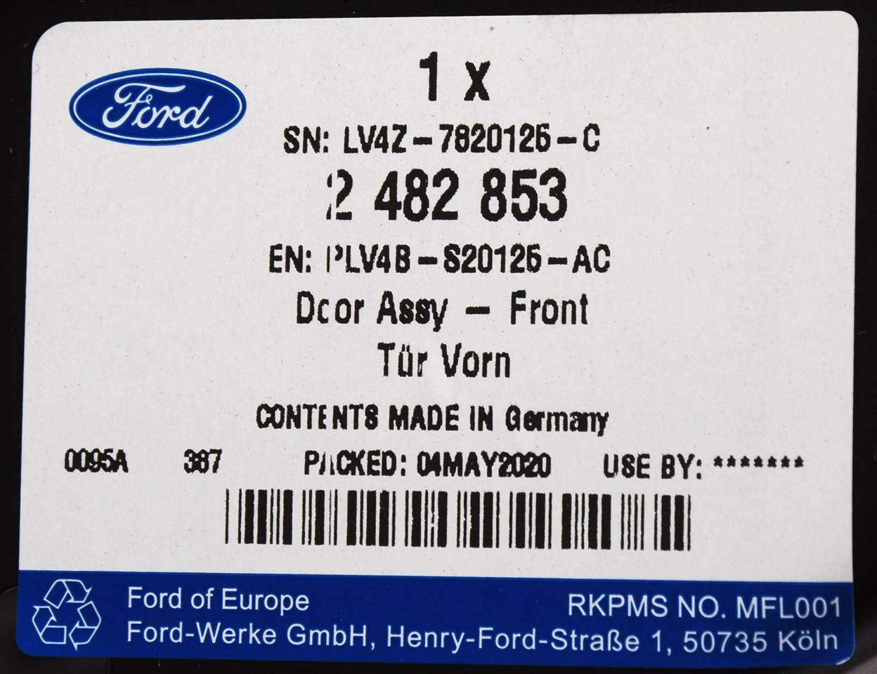 DRZWI LEWE PRZÓD KUGA 2020- _ 2830895 _ PLV4B-S20125-AP _ LV4Z-7820125 ...