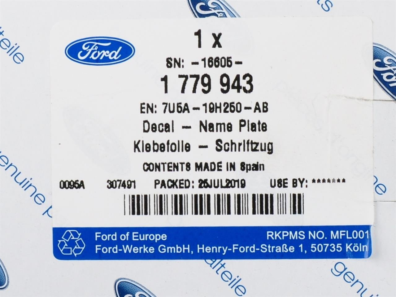 EMBLEMAT FORD MONDEO 07- S-MAX 06- TRANSIT 00- 06- _ 2494973 _ F85B ...
