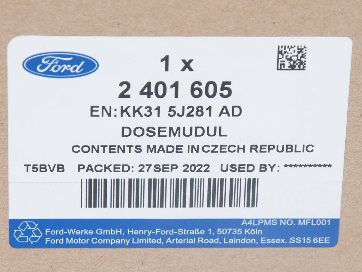 WTRYSKIWACZ ADBLUE TRANSIT 19- 22- CUSTOM 19- _ 2401605 _ KK31-5J281-AD ...