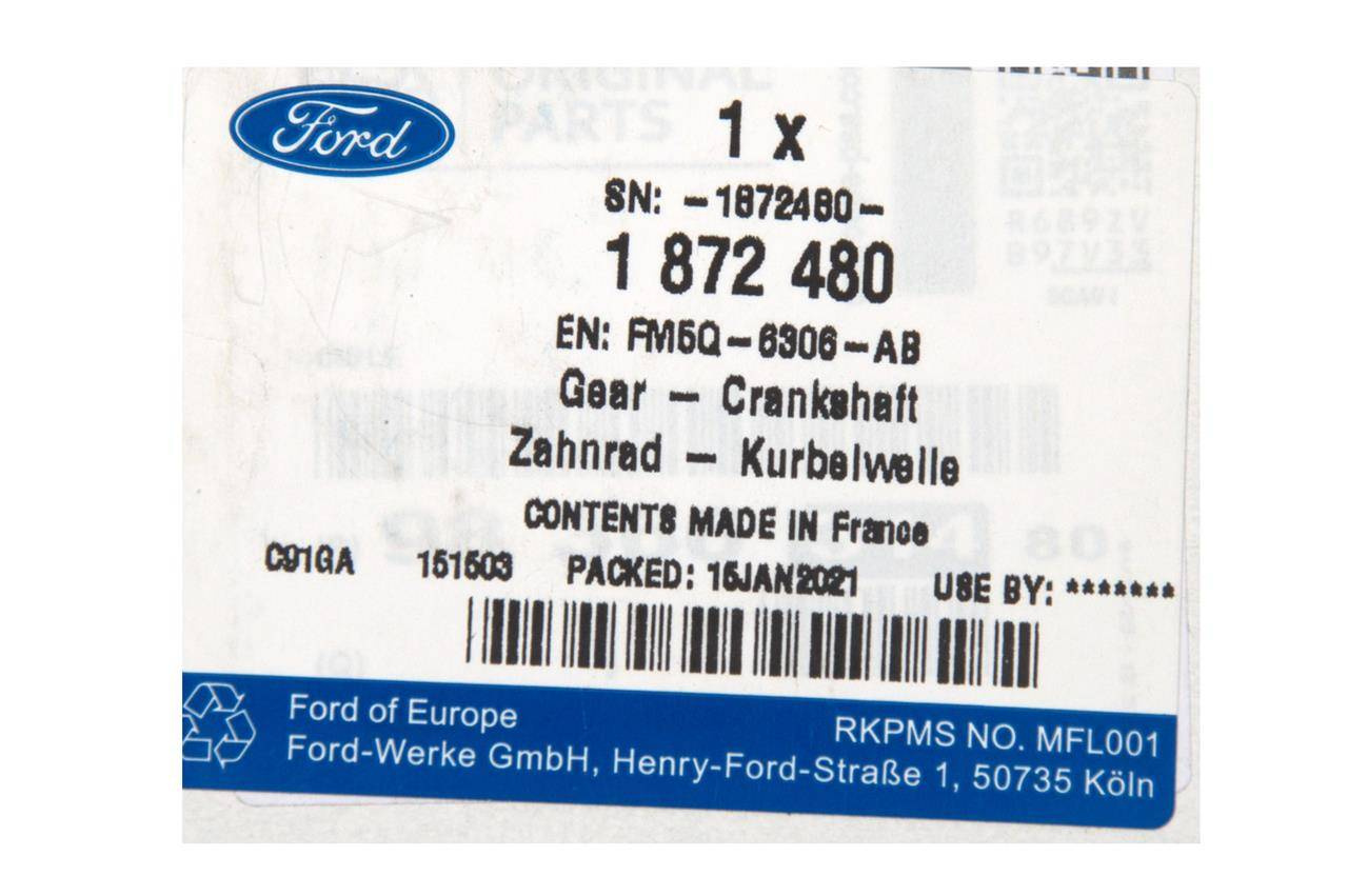 KOŁO ZĘBATE WAŁU KORBOWEGO FORD OE 1,5 SOHC DIESEL _ 1872480 _ FM5Q ...