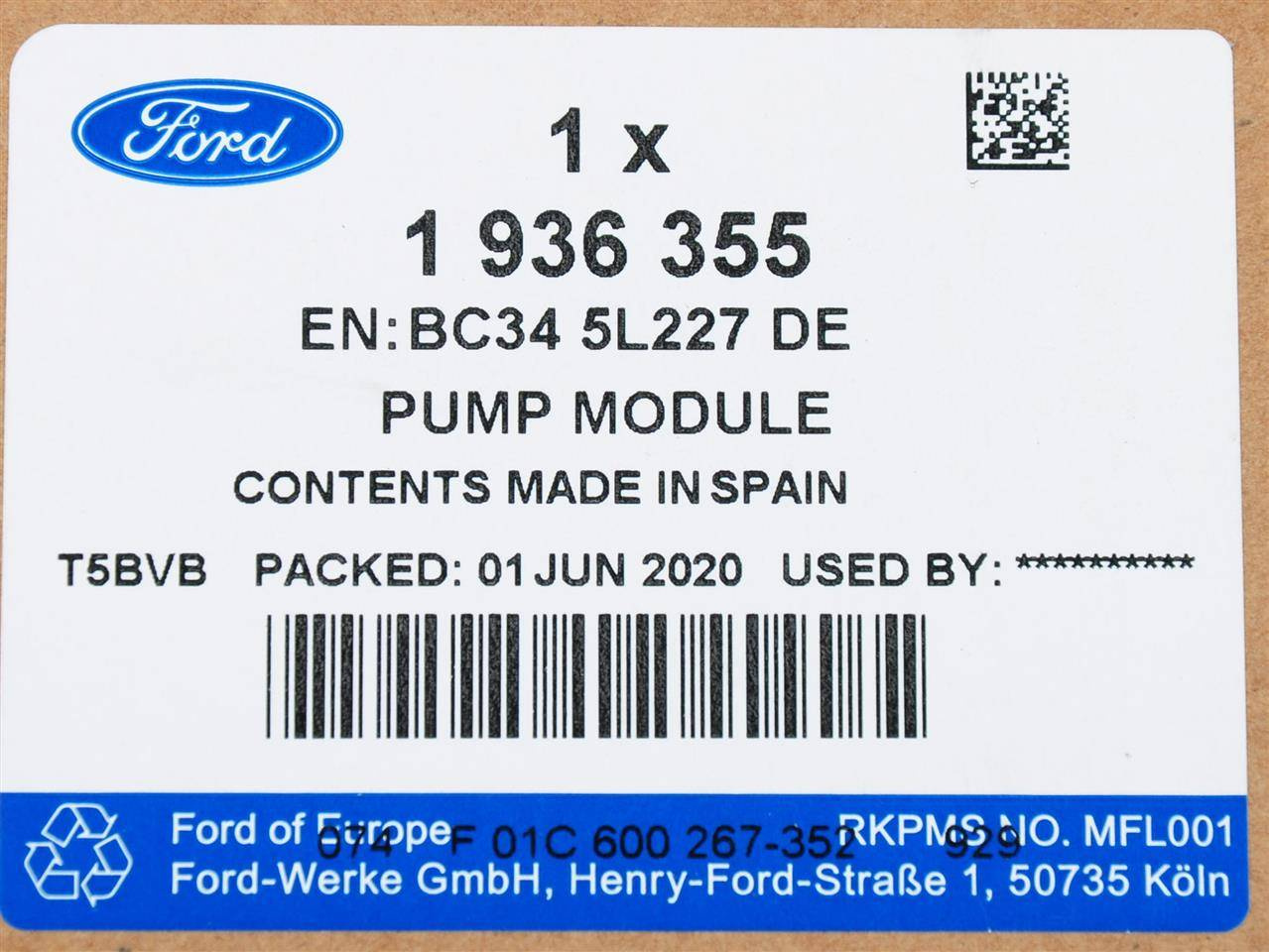 POMPA ADBLUE 2.2 3.2 DURATORQ TRANSIT RANGER _ 1936355 _ BC34-5L227-DE ...