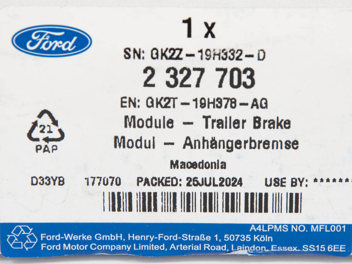 MODUŁ HAKA HOLOWNICZEGO FORD CUSTOM/TRANSIT 16- OE _ 2327703 _ GK2T ...