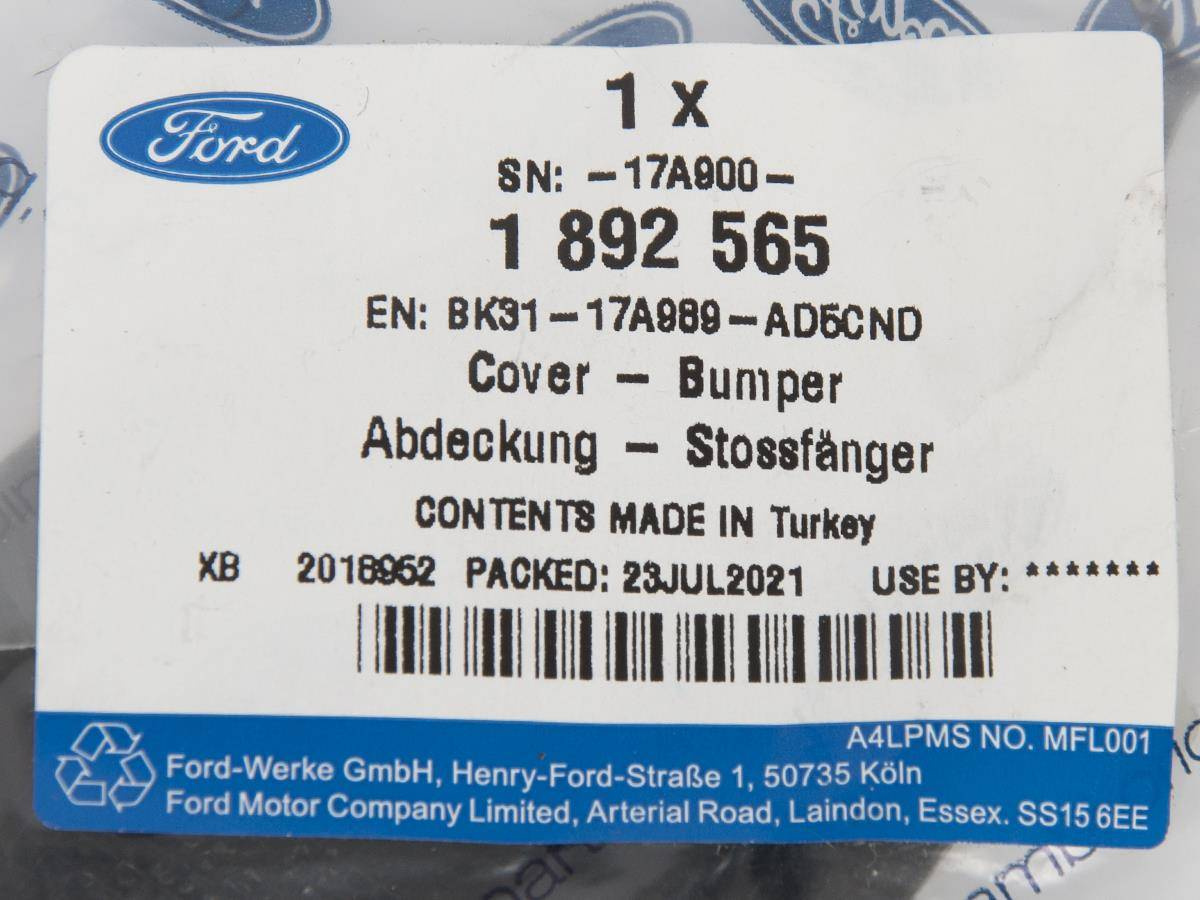 ZAŚLEPKA ZDERZAKA PRZÓD TRANSIT 14- 19- _ 1892565 _ BK31-17A989-AD5CND ...