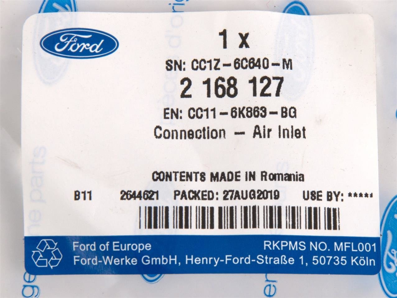 RURA INTERCOOLERA TRANSIT 2006-14 / 14- 2,2 TDCI _ 2168127 _ CC11-6K863 ...