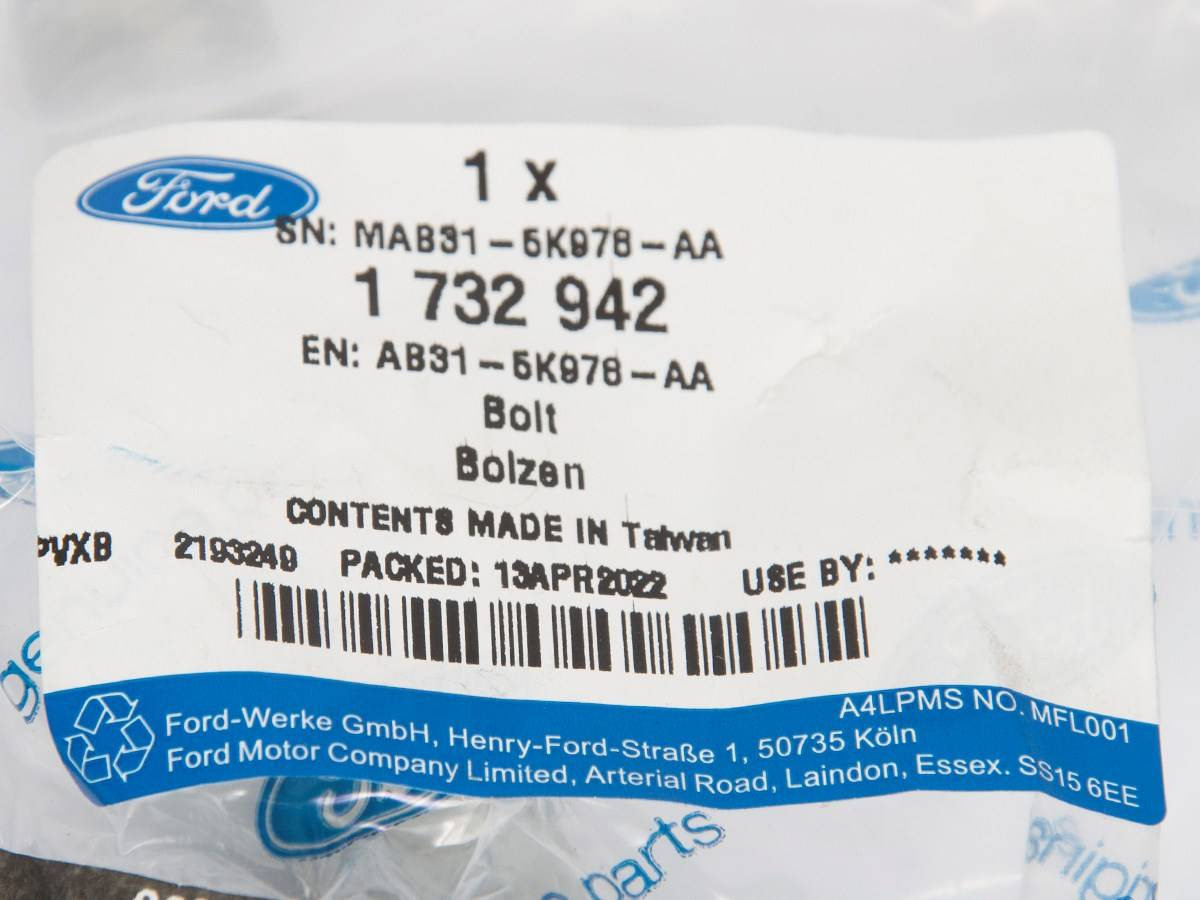 ŚRUBA TULEI WAHACZA DOLNEGO RANGER 11- _ 1732942 _ AB31-5K978-AA ...