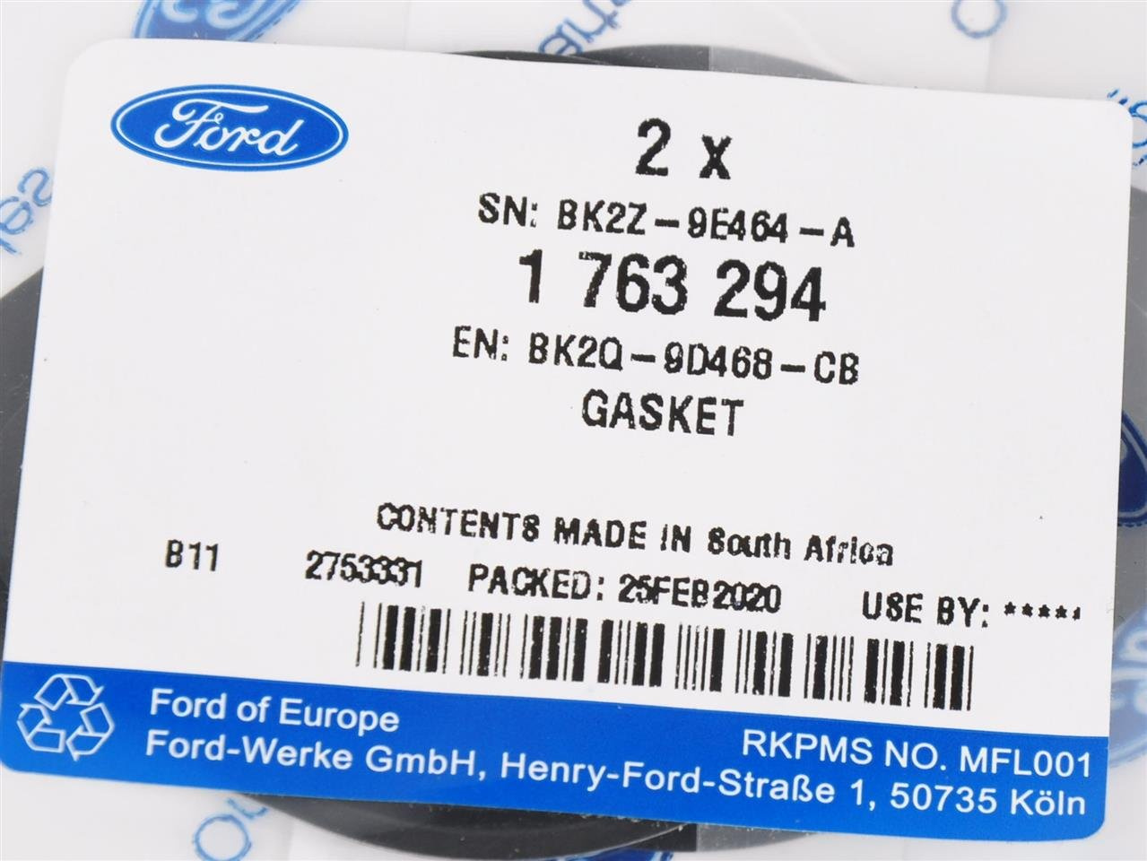 USZCZELKA EGR 2.2 2.4 3.2 DURATORQ TC _ 1763294 _ BK2Q-9D468-CB _ BK2Z ...