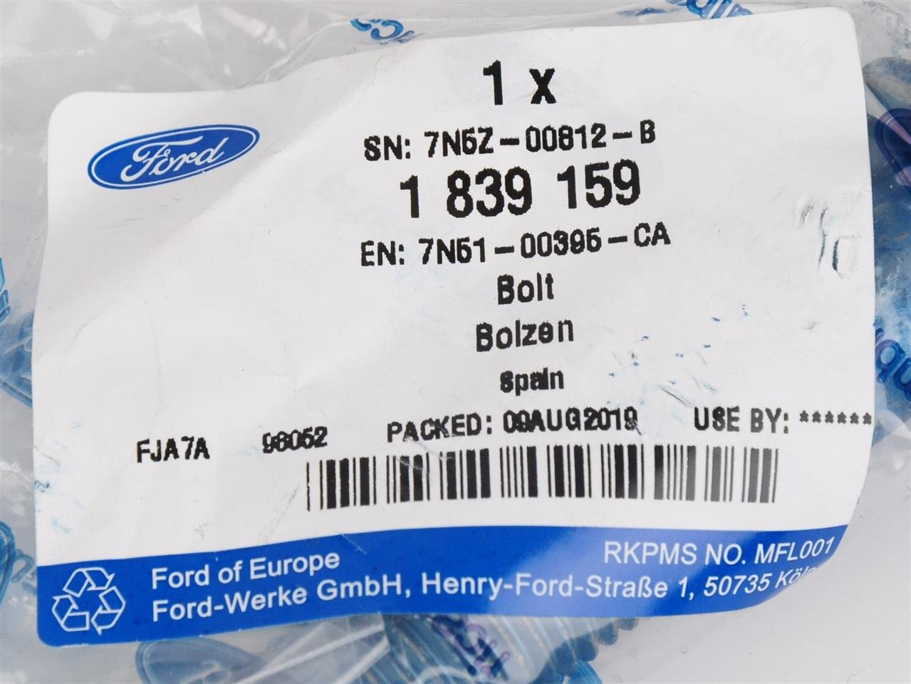 ŚRUBA M16 BELKI PRZÓD FOCUS 14- CONNECT 13- _ 1839159 _ 7N51-00395-CA _ 7N5Z-00812-B | | Ford ...