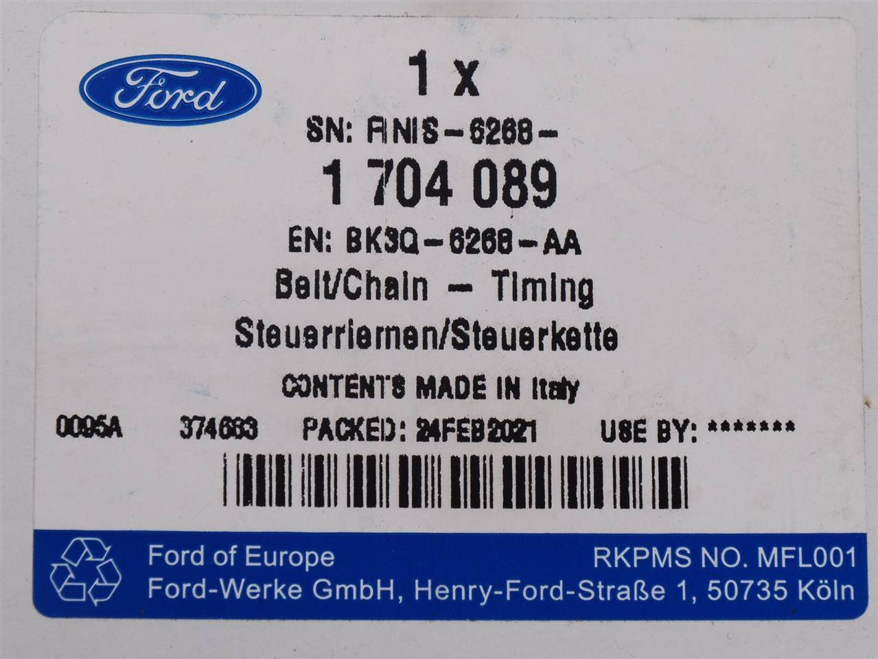 ŁAŃCUCH ROZRZĄDU TRANSIT 11- 14- 2.2 DURATORQ _ 1704089 _ BK3Q-6268-AA ...