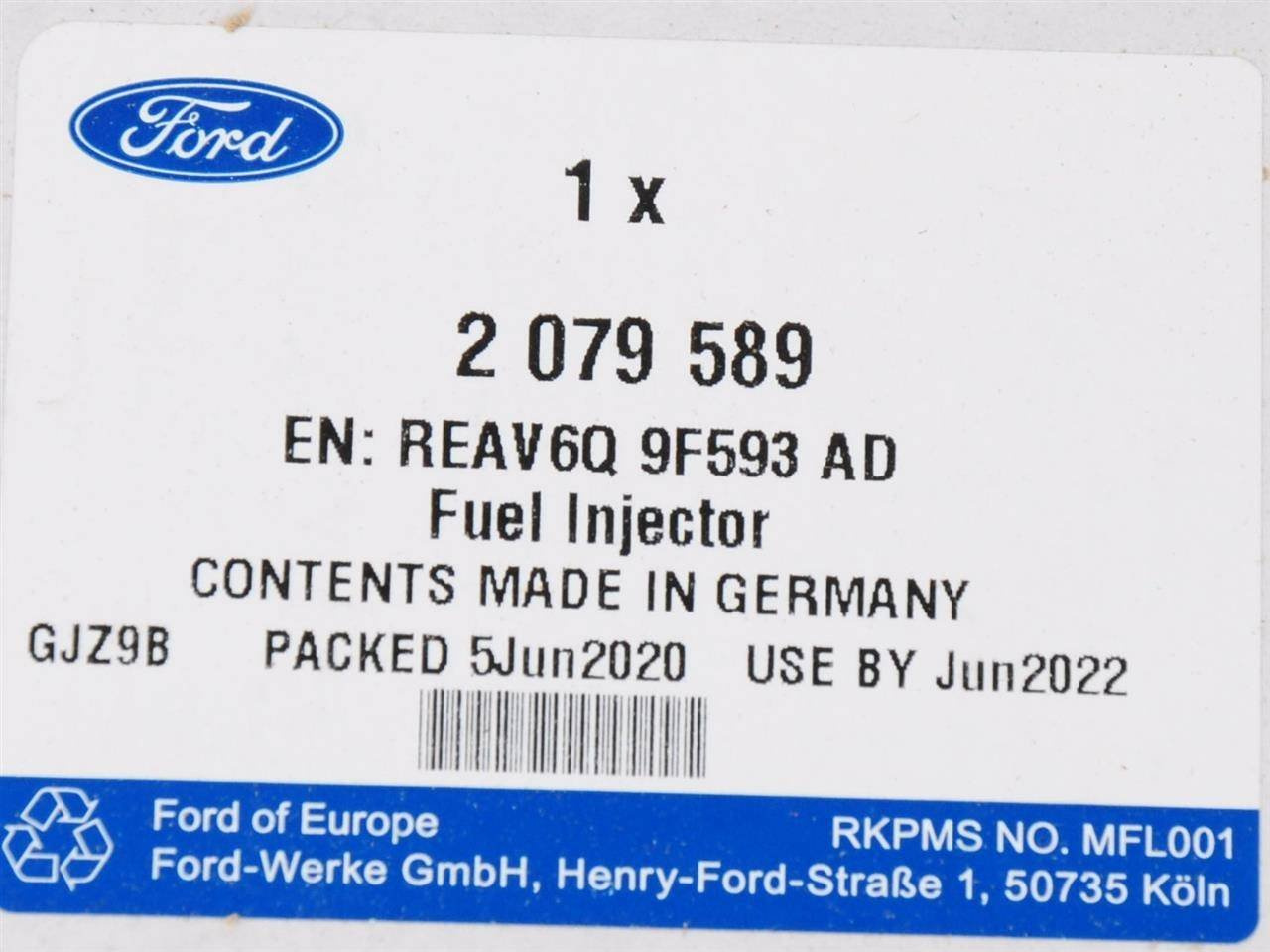 WTRYSKIWACZ 1.6 SOHC DIESEL _ 2079589 _ REAV6Q-9F593-AD | 2019 \ C-MAX ...