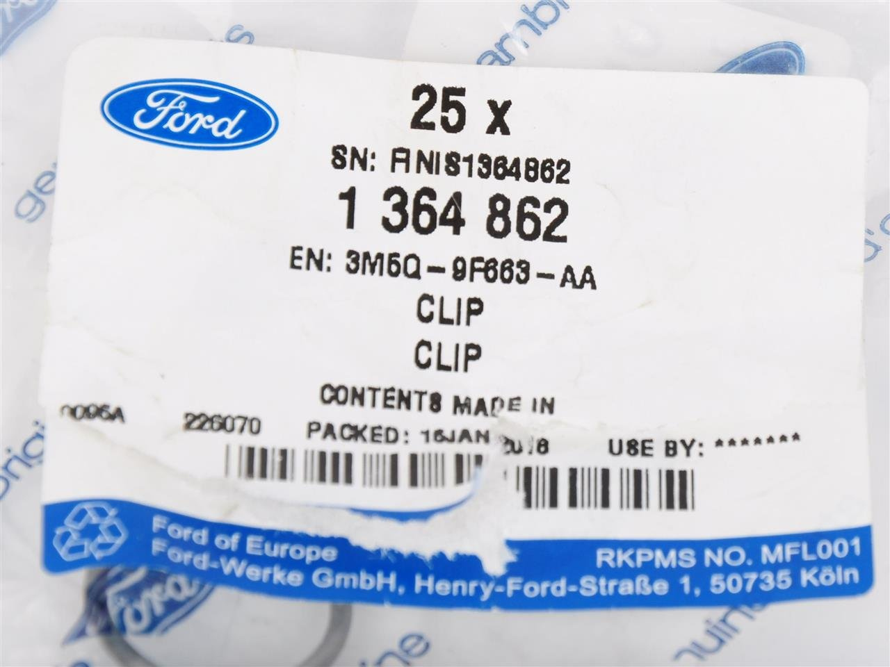 ZACISK WTRYSKIWACZA 1.6 DI DIESEL FIESTA FOCUS _ 1364862 _ 3M5Q-9F663 ...