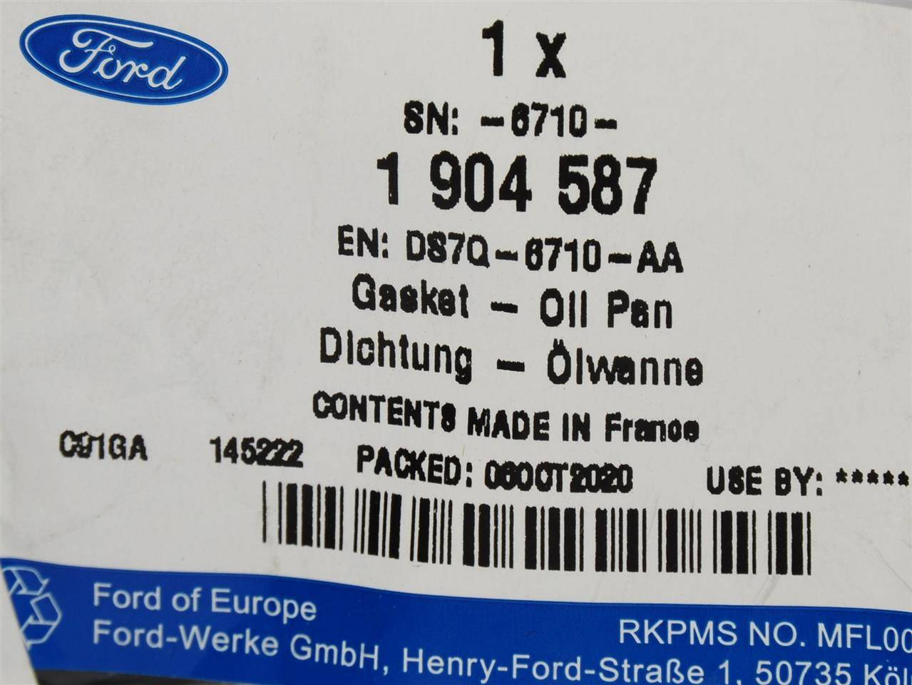 USZCZELKA MISKI OLEJOWEJ 2.0 DURATORQ DIESEL C-MAX _ 1904587 _ DS7Q ...