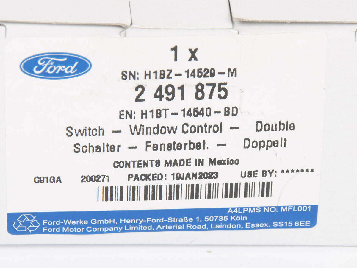 PRZEŁĄCZNIK ZESPOLONY SZYBY FIESTA 17- CUSTOM 18- _ 2491875 _ H1BT ...